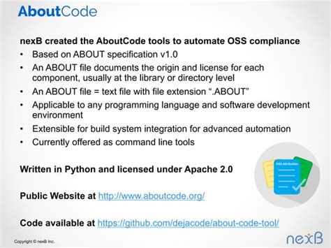 Open Source Software Governance With Dejacode Ppt