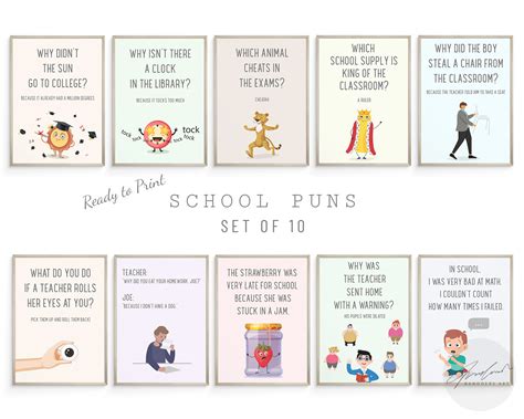 School Pun Classroom Posters Classroom Decor Funny Posters Gag Ts Teacher Ts Funky