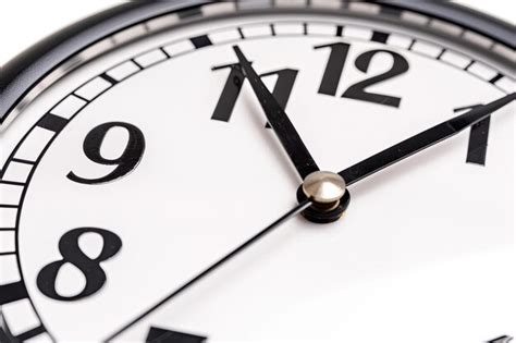 A Close Up Image Showing A Clock With The Hands Pointing To And