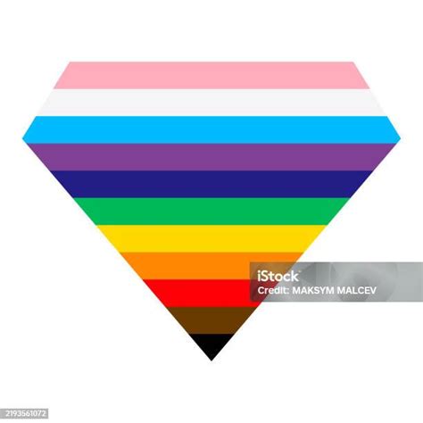 프라이드 아이콘 Lgbtq 프라이드 플래그 색상이 있는 다이아몬드 디자인을 위한 착색된 줄무늬 모양 벡터 일러스트 레이 션 0명에 대한 스톡 벡터 아트 및 기타 이미지