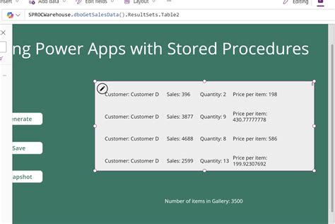 combining power apps and stored procedures in fabric data warehouse