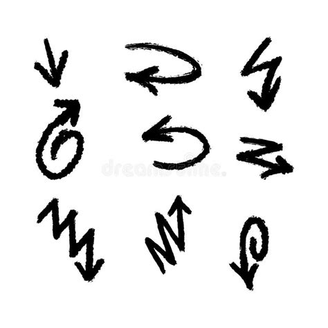 Set Of Different Hand Drawn Vector Arrows Stock Vector Illustration Of Single Line 331163643