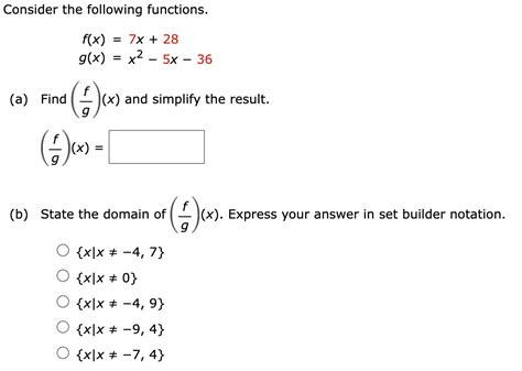 Solved Consider The Following Functions Chegg