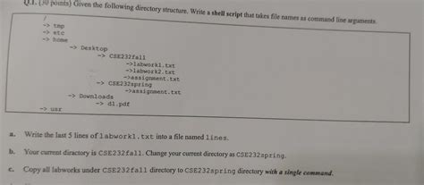 Solved Q Points Given The Following Directory Chegg