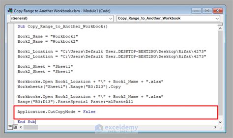 Excel Vba Copy Range To Another Workbook Exceldemy