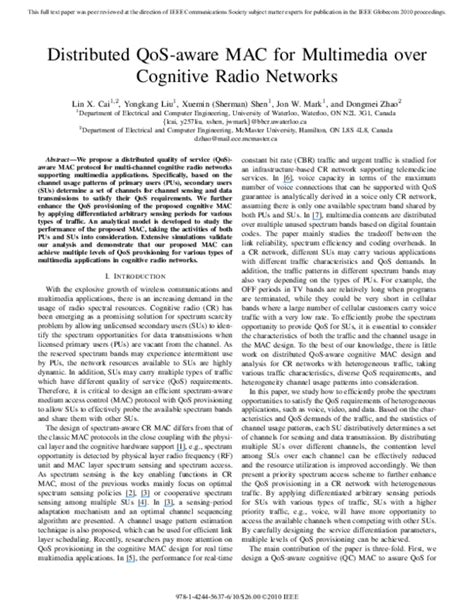 pdf distributed qos aware mac for multimedia over cognitive radio