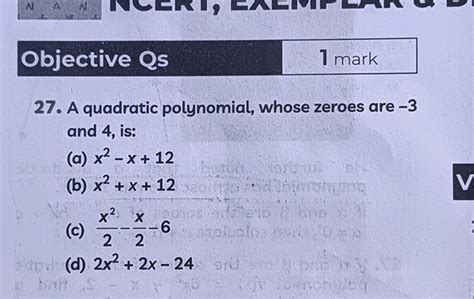A Quadratic Polynomial Whose Zeroes Are StudyX