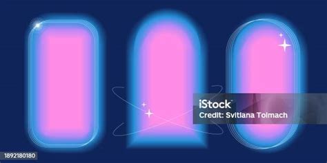 흐릿한 벡터 템플릿 모양 설정 Y2k 아우라 브루 탈리즘 효과 궤도 별 다채로운 현대 장식 홀로그램 그라데이션 요소 컬렉션 플랫 레이에 대한 스톡 벡터 아트 및 기타 이미지