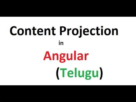 Content Projection In Angular YouTube