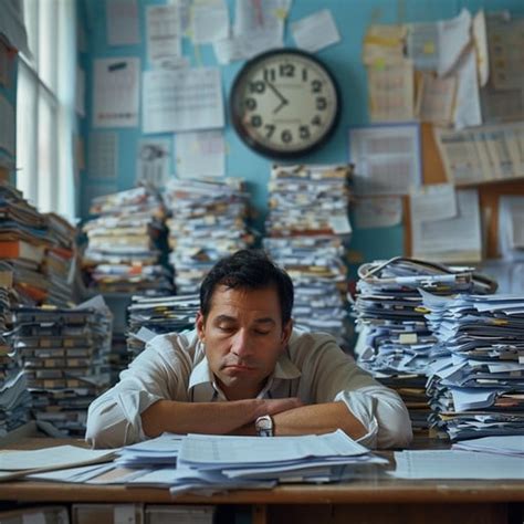 Free Overwhelmed Office Worker Image Office Paperwork Overwhelmed
