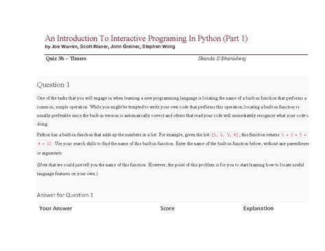 quiz 4a basics of lists an introduction to interactive programing