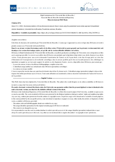 Pdf Numerical Prediction Of Three Dimensional Subsonic Flows In Ducts Using The Parabolized