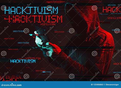 Hacktivism Concept With Faceless Hooded Male Person Stock Image Image