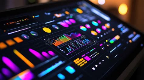 Modern Business Dashboard Displaying Colorful Charts And Data