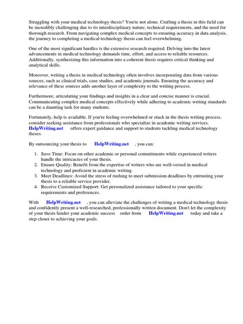 Medical Technology Thesis Title Pdf Thesis Expert