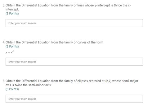 Solved DIFFERENTIAL EQUATION Solve The Following Problems Chegg