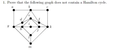 Solved Prove That The Following Graph Does Not Contain A Chegg