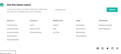 20 tailwind css footer component