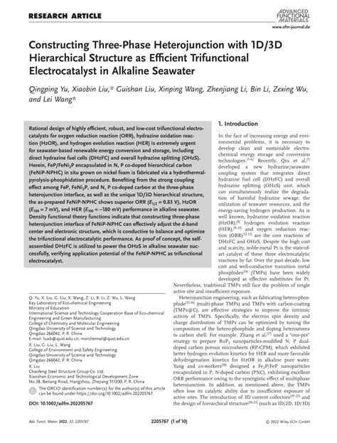 Constructing Three‐phase Heterojunction With 1d3d Hierarchical