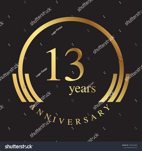 13 Years Of Anniversary Logo Design Set Vector Royalty Free Stock