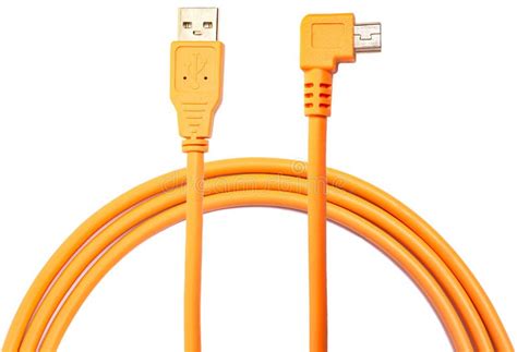 Orange Rolled Usb Cable Isolated On White Background Stock Photo Image Of Plug Protection