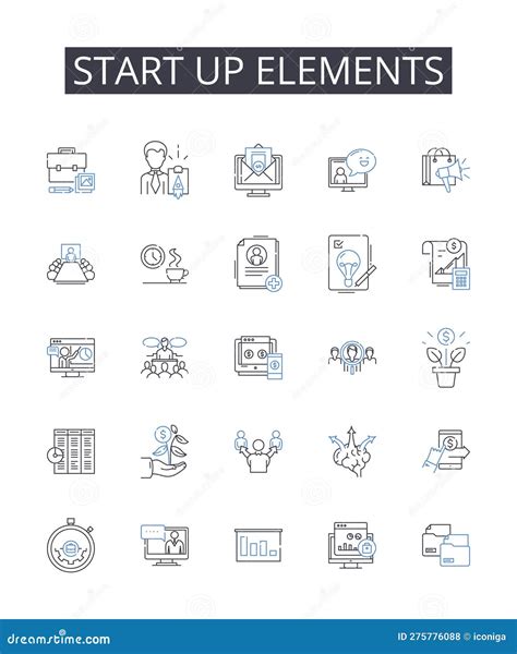 Commencement Phase Line Icons Collection Introduction Activation