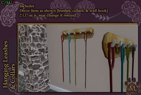 Second Life Marketplace M Hanging Leashes And Collars Decor Unpacker