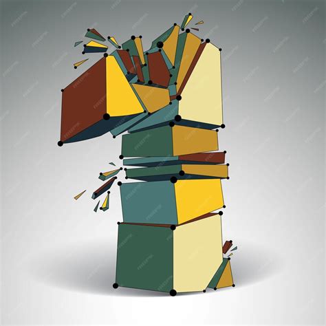 Premium Vector 3d Vector Digital Wireframe Number One Broken Into Different Particles