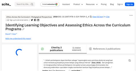 Identifying Learning Objectives And Assessing Ethics Across The Curriculum Programs Scite Report Identifying Learning Objectives And Assessing Ethics Across The Curriculum Programs Scite Report