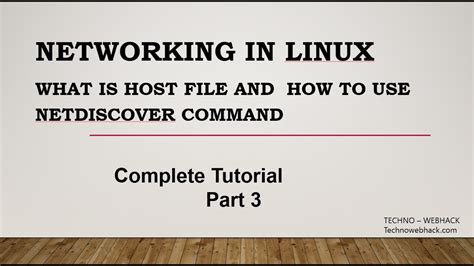 What Is Host File And How To Use Netdiscover Command Networking In