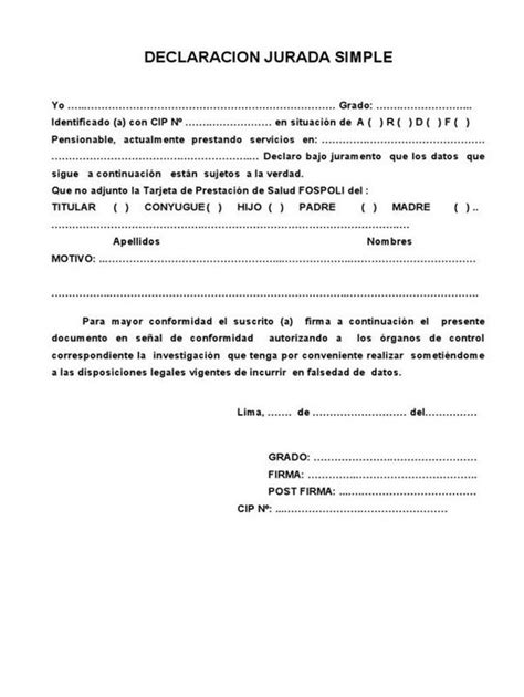 ¡declaración Jurada De No Poseer Antecedentes Penales Peru December