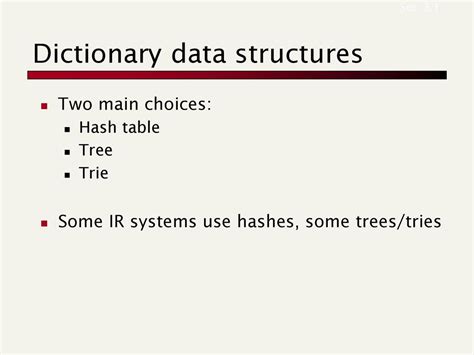 dictionary data structures for the inverted index ppt download