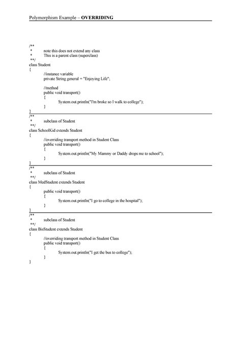 Overriding Notes On How To Override Variables In Java From The Labs And The Answer To The