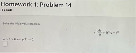 solved homework 1 problem 14 1 point solve the initial