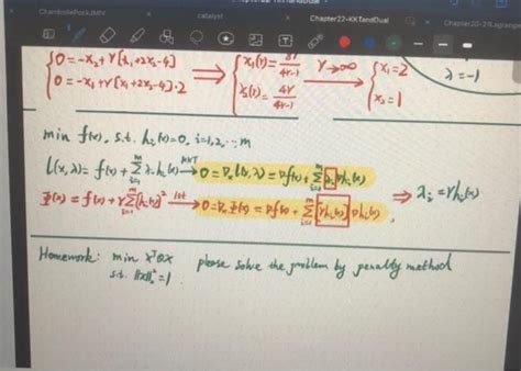 Solved Homework Minx⊤ Qx Plese Solve The Jomben By Penalty