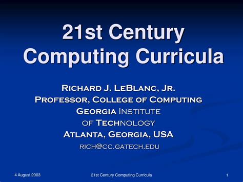 Ppt 21st Century Computing Curricula Powerpoint Presentation Free