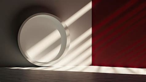 Minimalist Modern Room With Arch Doorway And Circular Art Premium AI Generated Image