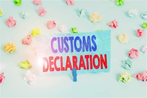 Word Writing Text Customs Declaration Business Concept For Official