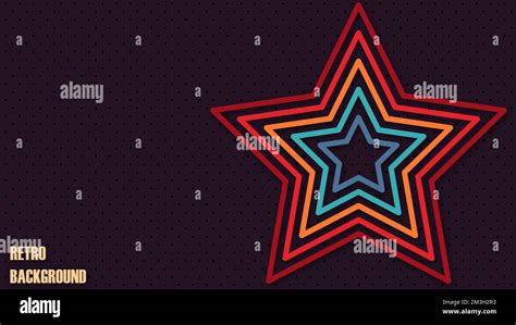 Vector Illustration In 1970s 1980s 1960s Style Colorful Rating Stars