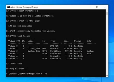 how to create windows 10 bootable usb with command prompt support uefi gpt and legacy mbr