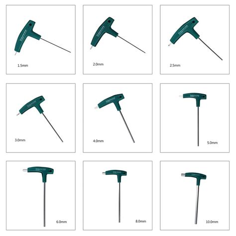 T Type Hex Key Allen Wrench Set With Handle Ball F Grandado