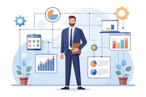 Business Systems Analyst Flat Vector Character Illustration Premium