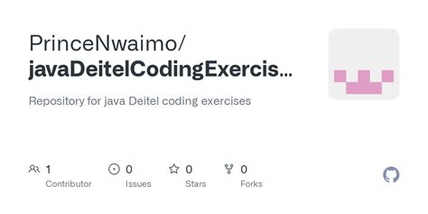 Github Princenwaimo Javadeitelcodingexercises Repository For Java Deitel Coding Exercises