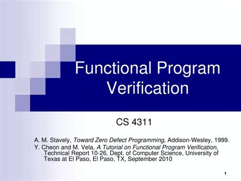 Ppt Functional Program Verification Powerpoint Presentation Free Download Id3892764