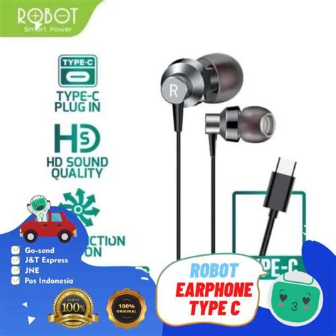 Jual Headset Kabel Robot Re C Metal Cover Earphones Usb Type C Original Tahun Di Seller Pacc