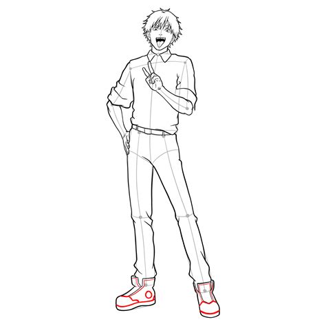 How To Draw Denji From Chainsaw Man SketchOk