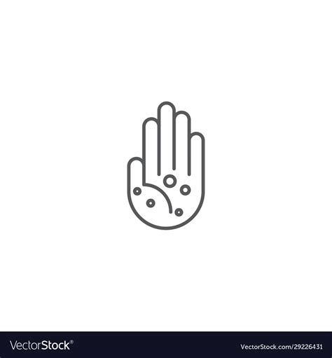 Eczema Hand Skin Line Icon Linear Style Sign Vector Image