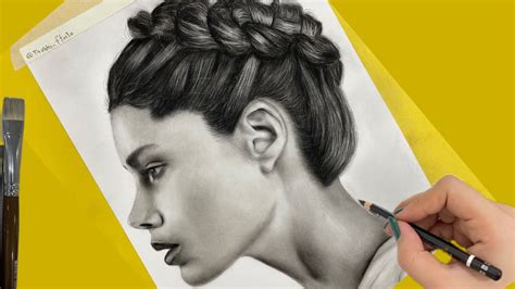 آموزش نقاشی سیاه قلم چهره نیم رخ Drawing Art Portrait Youtube