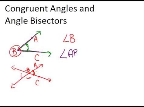 Congruent Angles And Angle Bisectors Principles Video Geometry CK 12 Foundation