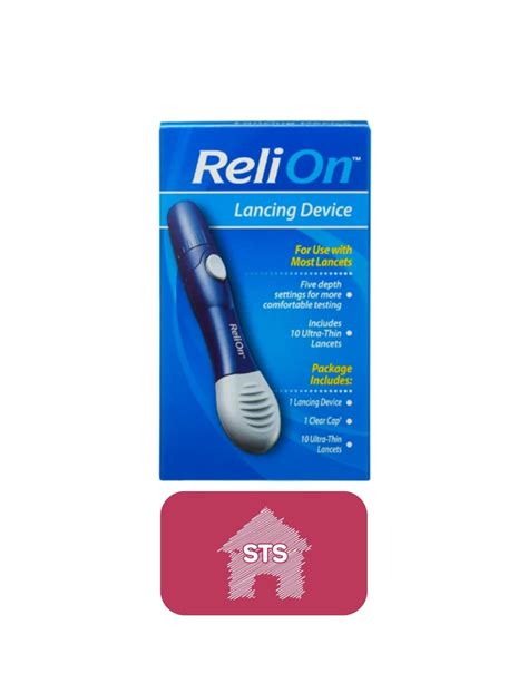 Relion Lancing Device With 10 Ultra Thin Lancets Sts Home Sticker